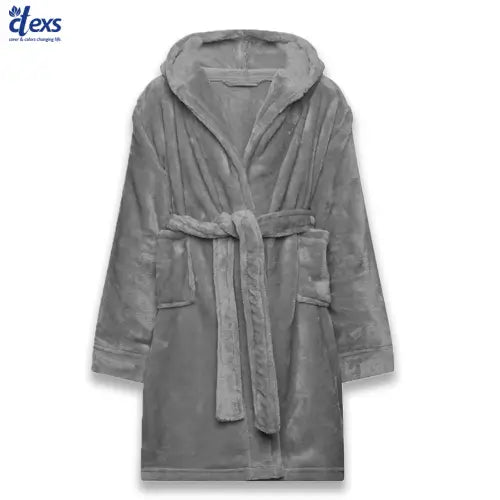 Kids Soft Velvet Bathrobe –Grey
