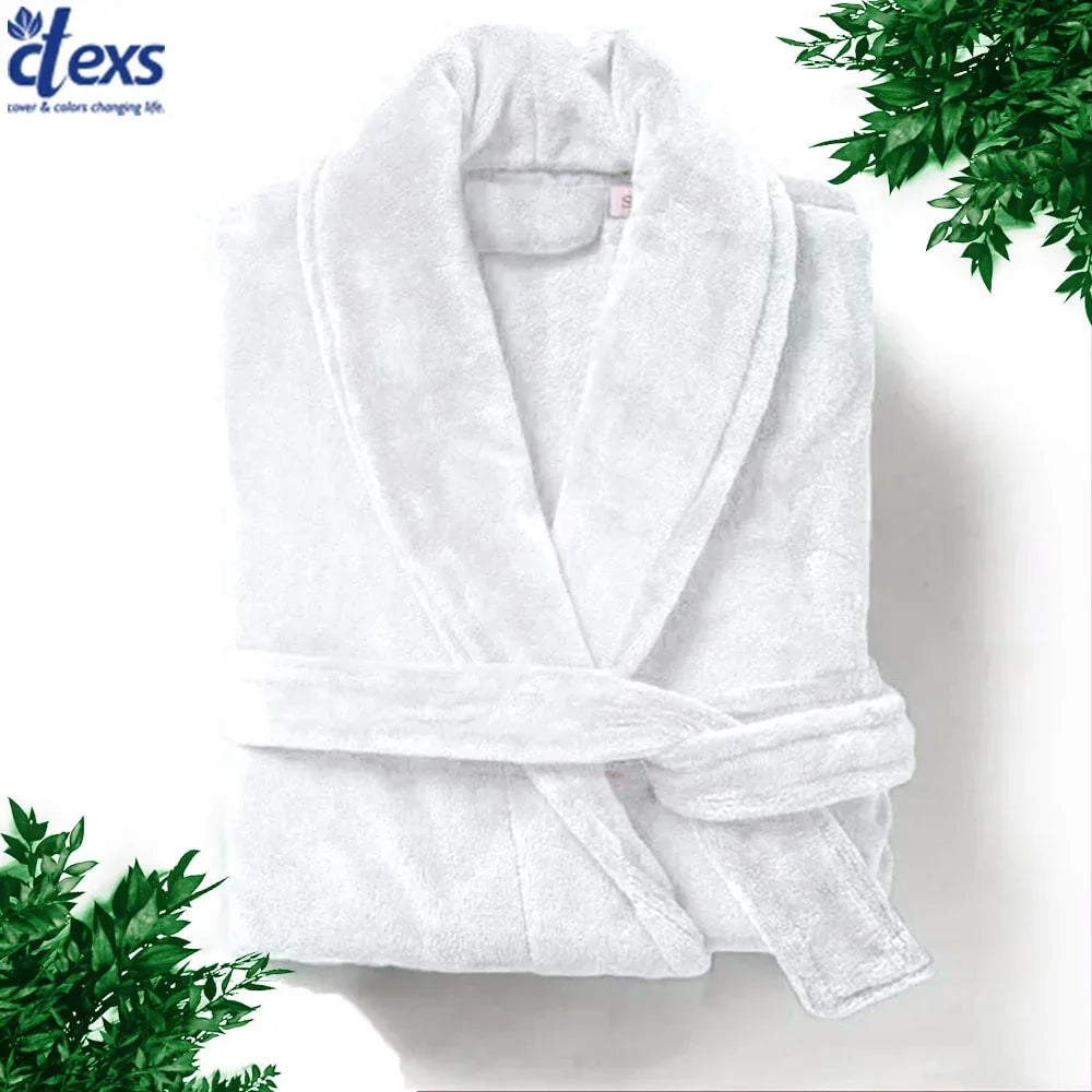 Velour Bathrobe –White