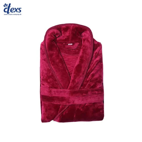 Soft Velvet Bathrobe – Red